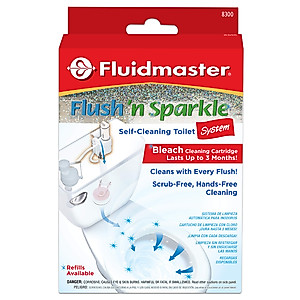 Fluidmaster 8300 Flush 'n Sparkle Automatic Toilet Bowl Cleaning System with Bleach Cartridge