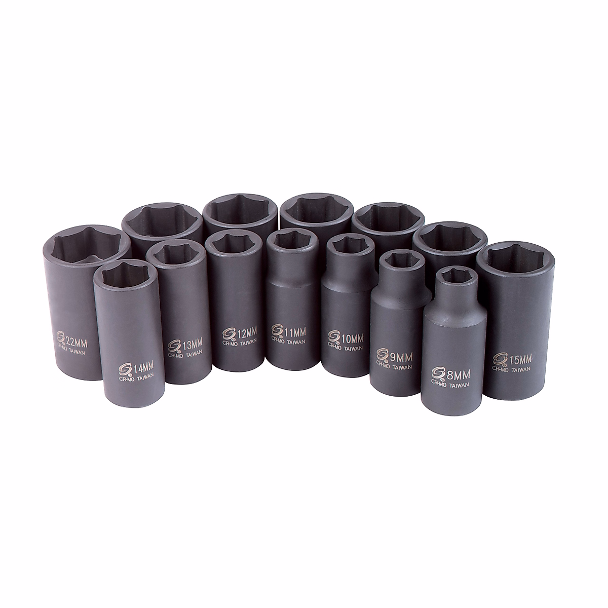 Sunex 3328 Sunex 3328 3/8-Inch Drive Metric Mid-Depth Impact Socket Set, 14-Piece