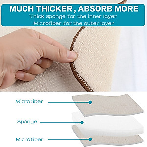 Sinland Microfiber Dish Drying Mat Super Absorbent Dish Drying Rack Pads Kitchen Counter Mat 16Inch X 18Inch Beige 2 Pack