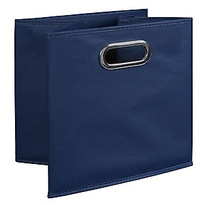 Niche Cubo Set of 6 Foldable Fabric Storage Bin with Label Holder- Blue