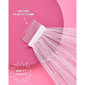 xo, Fetti Bachelorette Party Pearl Bridal Veil | Headband Decorations, Bride To Be Gift, Wedding