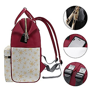 Cute Summer Sun Diaper Bag Backpack Large Capacity Mommy Bags Multifunction Nappy Bag Travel Back Pack Red-Style
