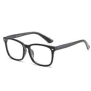 aisswzber Square Non-Prescription Glasses Clear Lens Eyeglasses