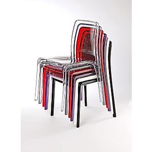 Chairs Set of 4 Extra Wide Resin Ghost Chairs with 700 LB. Weight Capacity - Clear Kitchen, Dining Room and Office Chair - Wedding Event Chair for Indoor/Outdoor Use