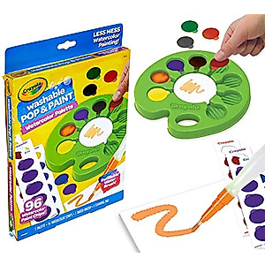 Crayola Watercolor Paint Set, Pop & Paint Palette, Washable Kids Paints, Gift