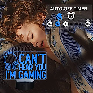 YuanDian Can't Hear You I'm Gaming Night Light, Headset Graphic Video Games Gamer Gift Funny 3D Illusion Lamp 16 Colors Changing Touch & Remote Control for Men Gamers Teenagers and Kids