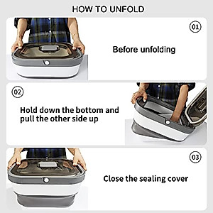 Treetoi Rice Storage Container Dog Food Storage Container 20 Lbs Rice Dispenser Collapsible Food Storage Bin with Airtight Locking Lid