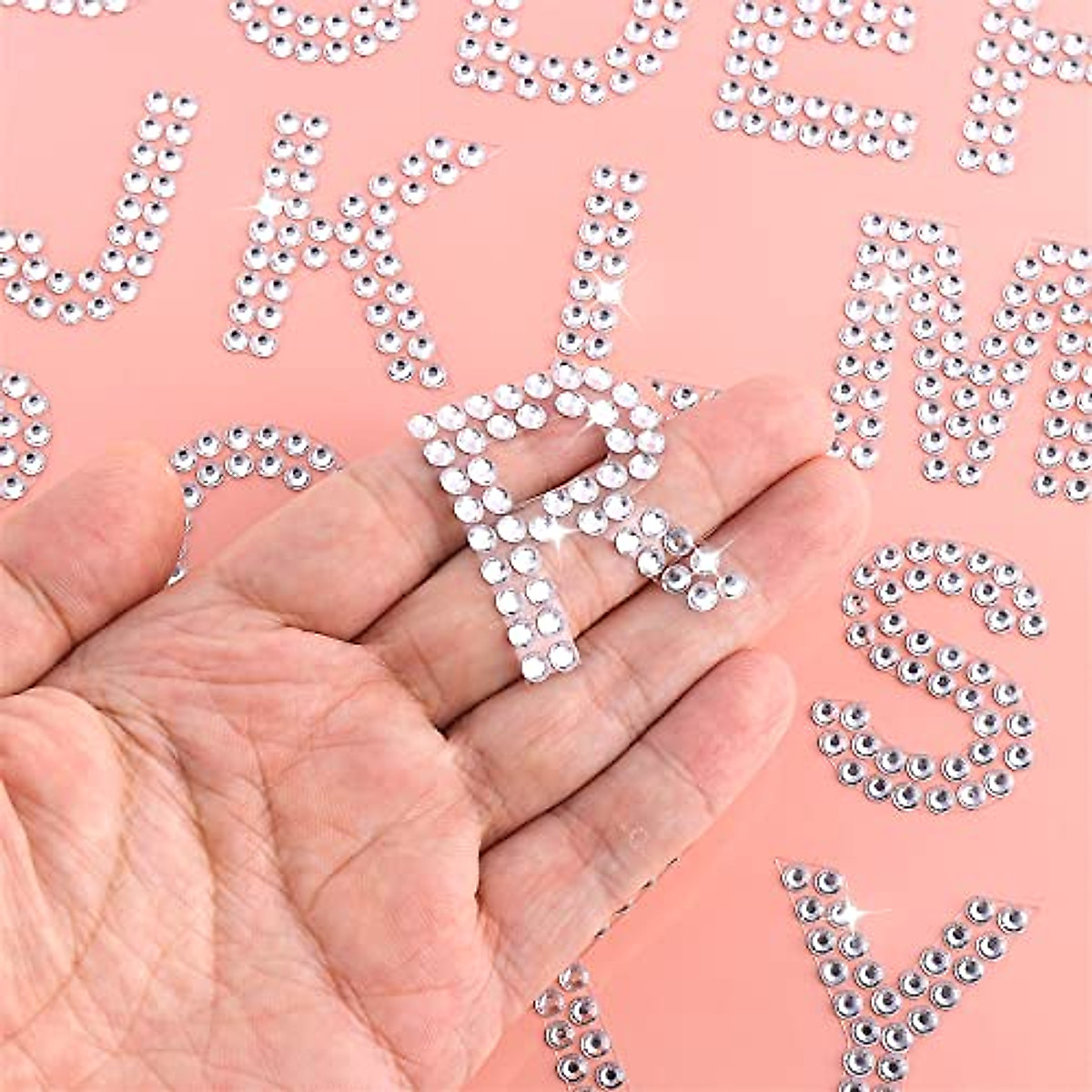 Prasacco 98 Pcs Glitter Letter Stickers Number Stickers, Rhinestone Letter Stickers Alphabet Stickers Silver Letter Stickers Cute Shiny Letters Stickers for DIY Crafts