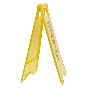 Restroom Closed for Cleaning Bilingual Floor Sign,Double-Sided, Portable, Plastic Yellow Bilingual Bathroom Notice in English and Spanish,Business Supplies for Janitor and Housekeeping (3-pack)