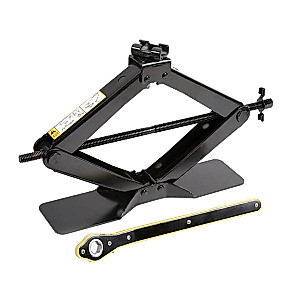 LEADBRAND Scissor Jack, 2.5 Ton(5,511lbs), Oversized Base, with Positive and Negative Screw, Saving Strength Design, Ideal for Auto/Pickup/Truck/SUV/MPV