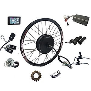 5000W Rear Wheel Electric Bike Conversion Kit, 72V 100A Sine Wave Controller, TFT Display System, Disc Brake,5000W Brushless gearless Motor, (26inch Rear)