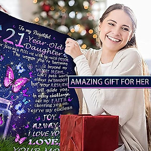 CUDEVS 21st Birthday Gifts for Women, 21st Birthday Gifts for Her, 21st Birthday Gifts Blanket, 21 Birthday Gifts for Her, 21st Birthday Gift Ideas, 21st Birthday