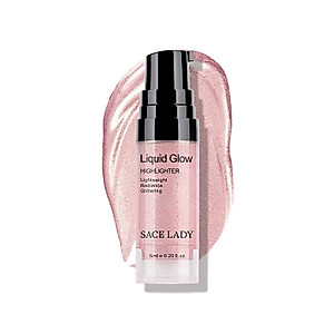 SACE LADY Liquid Highlighter Makeup Shimmer and Shine Ultra-Smooth Radiant Illuminator For Face Cheekbone Body Glow Bronzer Glitter Illuminating Highlighters Makeups, 0.2Fl Oz