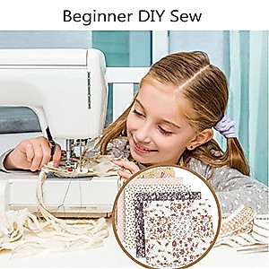 Cotton Fabric Squares 9PCS, Cotton Print Fabric with Flower Pattern, Cotton Fabric Squares 9PCS, Cotton Print Fabric with Flower Pattern, Patchwork for DIY Sewing Craft Patterns, Cotton Fabric for Quilting, Floral Series(20"x20",Pink)