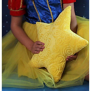 Snuggle Stuffs Star Minky Plush Throw Yellow Pillow