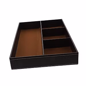 Holibanna 1pc Partition Storage Box Cosmetic Containers Jewelry Organizer Tray Household Storage Case Vanity Tray Dresser Organizer Valet Storage Rack Multi Compartment Man Leather