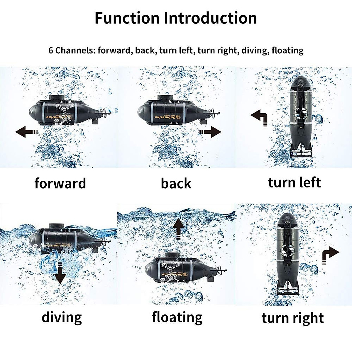 Jujuism Mini Remote Control Nuclear Submarine RC Race Boat Ship High Speed Waterproof Diving in Pools Lake Ponds, Best Gift for Kids Boys(Blue)