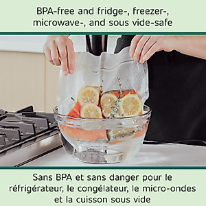 FoodSaver 1-Gallon Precut Vacuum Seal Bags with BPA-Free Multilayer Construction for Food Preservation & Sous Vide, 13 Count - FSFSBF0316-000,Clear