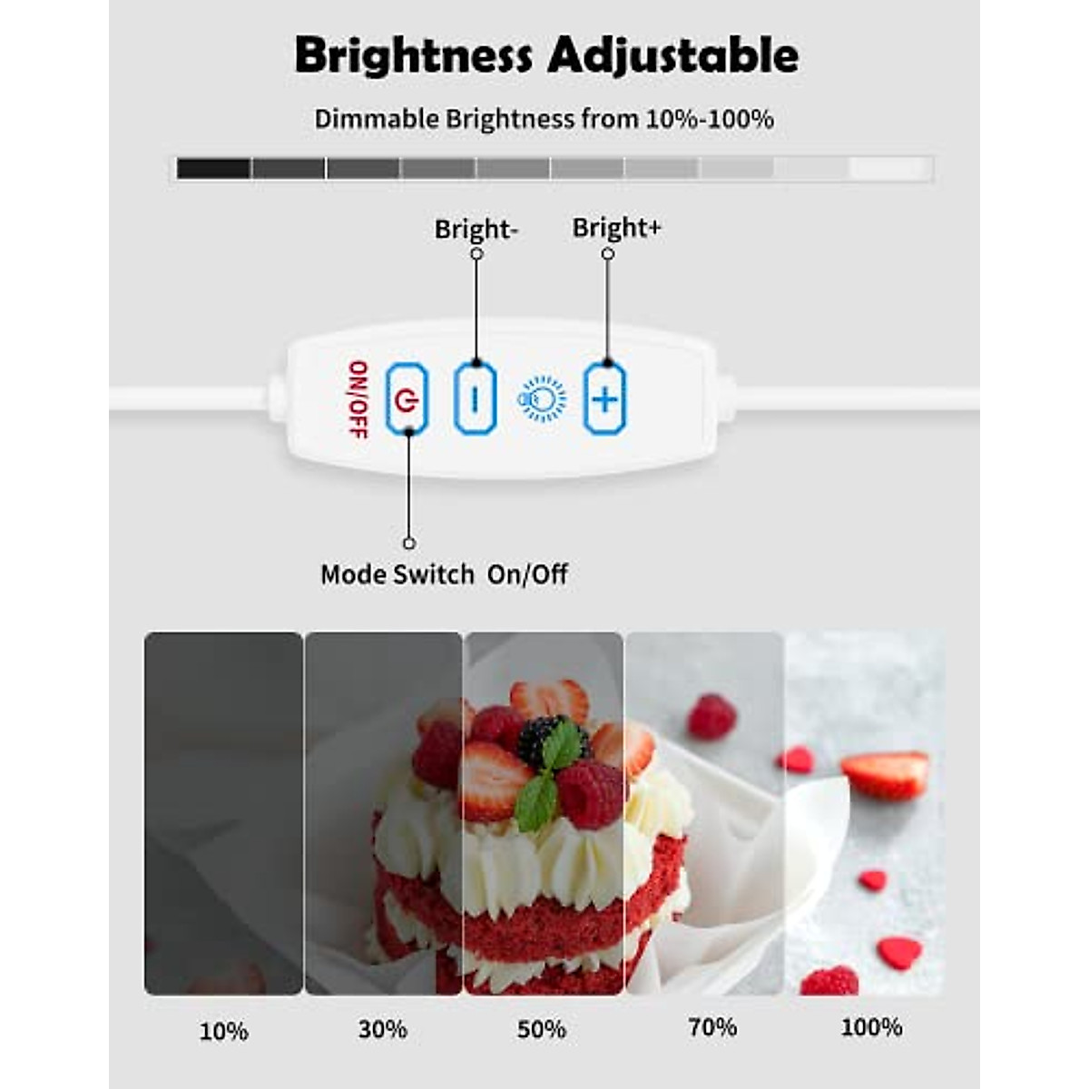 Glendan Light Box Photography, 13"x12" Photo Studio Light Box, Portable Folding Photo Shooting Tent Kit with 112 LED Adjustable Lights CRI >95, 8 Color PVC Backdrops for Small Size Product Photography