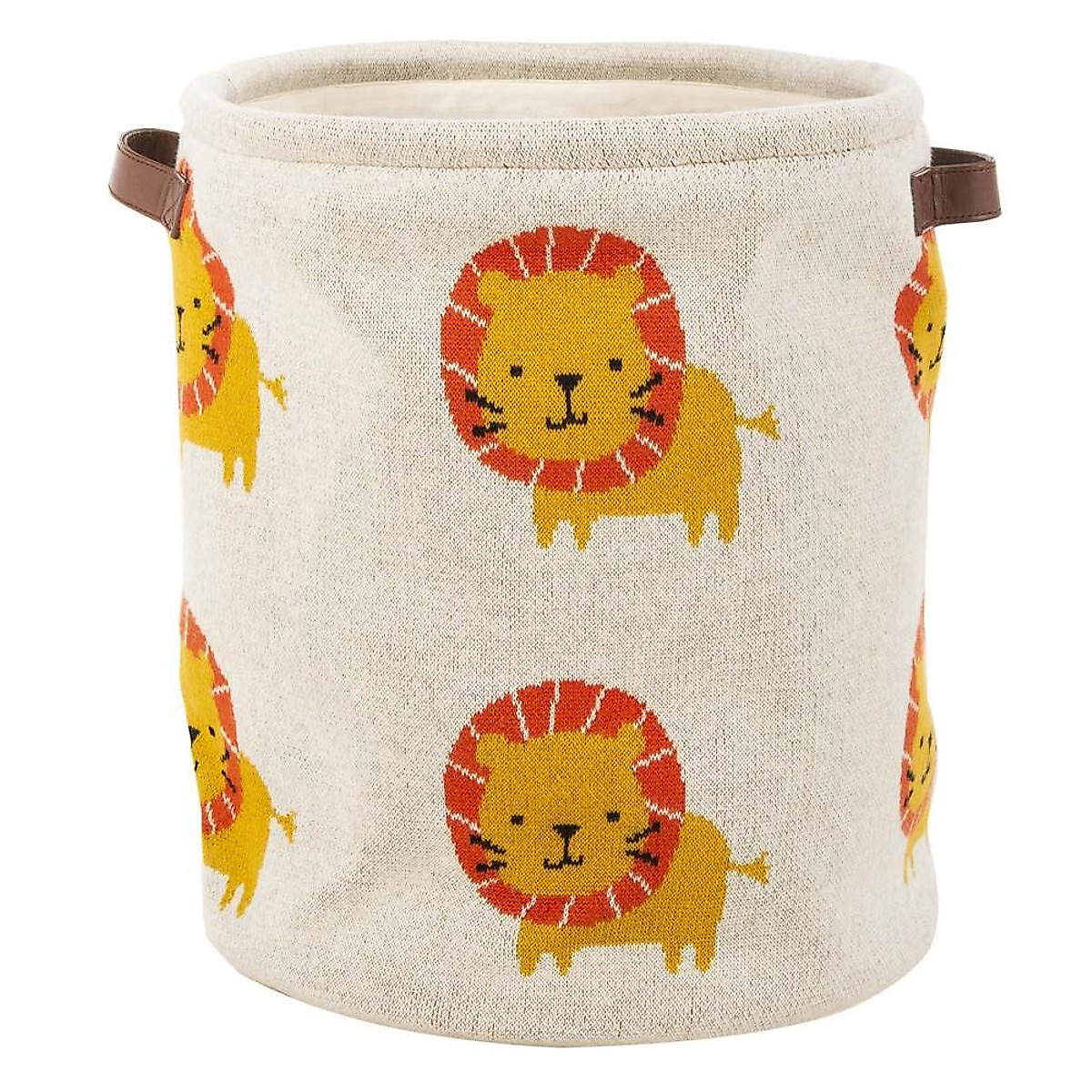 SAFAVIEH Baby Collection Lenny Lion Beige and Orange Cotton Storage Basket with Handles