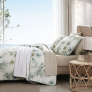 Tommy Bahama - Serenity Palm Collection - Quilt - 100% Cotton, Soft & Breathable for All Seasons, Pre-Washed for Added Comfort, Twin, Blue