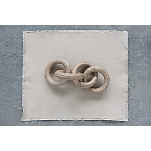 Creative Co-Op Mango Wood Carved Chain, 4 Rings Décor, Natural