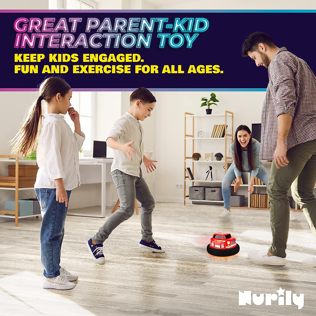 Nurily Air Gliding Toy Car for Boys - Red Cars Indoor Toys for Toddlers and Kids Ages 3 4 5 6 Year Old Boys, Unique Patented Design, Birthday Boy Gifts, Party Gift Ideas