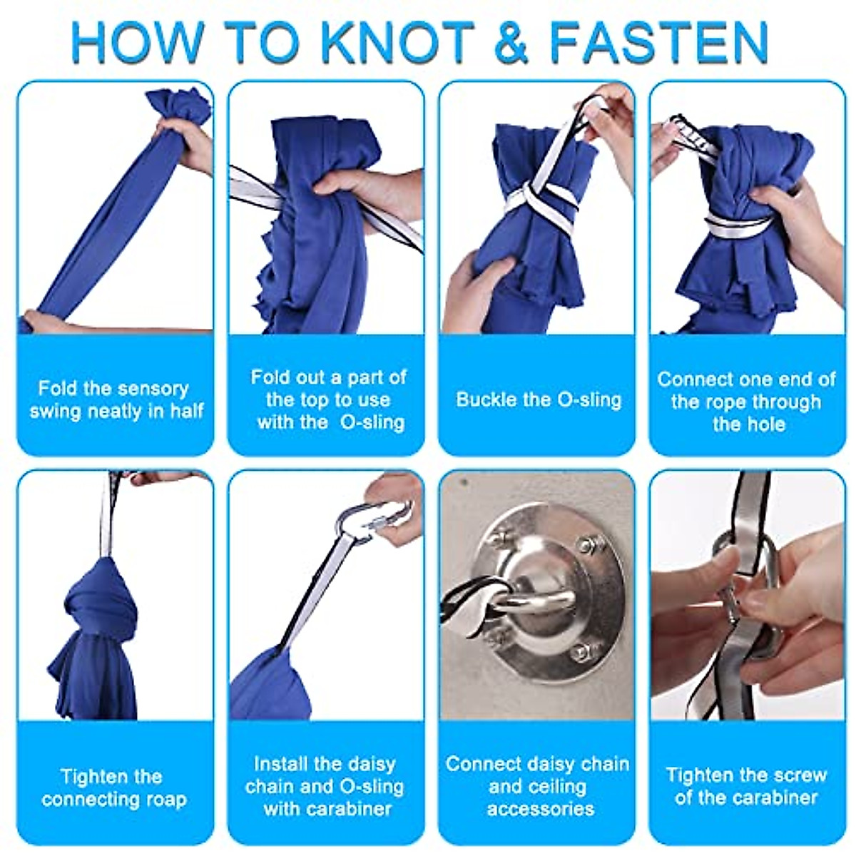 Indoor Therapy Sensory Swing, Special Needs Joy Cuddle Ceiling Snuggle Swings, Outdoor Room Adjustable Fabric Hammock, Autism, ADHD, Aspergers, Sensory Integration, Kids Boy Girl Children Teens Gift