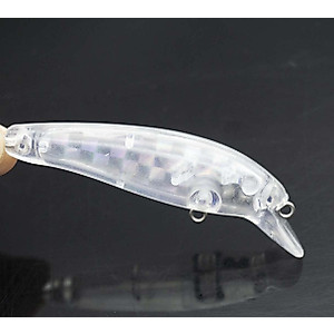 10PCS Unpainted Lure Blanks 5.22g 7.5cm Crankbait Simulation Blank Body Clear Hard Baits Trout Salmon Minnow Lure Popper Lures Topwater Freshwater 380