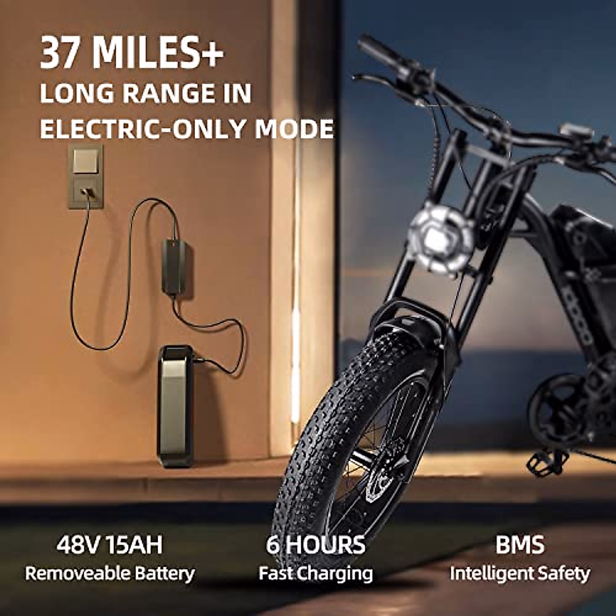 Riding'times Electric Bike for Adults, 20" Fat Tire Ebike, 750W Powerful Motor with Removable Battery, 30MPH & 37 Miles Long Range Off Road Snow Beach Mountain Electric Bicycle