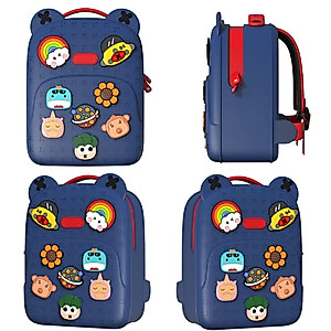 3D DIY Logo Children's toddler Backpack School Bag Waterproof Lightweight Shoulder Travel Bag for kids (Large, Blue)