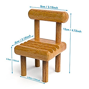 belinkon Cute Mini Chair Phone Holder, Fully Assembled Wooden Desktop Stand, Compatible with Smartphone, Kindle, Pad, Switch, Tablet, E-Readers, All Phones - 1 Pack