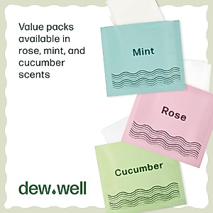 Dew Well - Deodorant Wipes - A Fresh Start When You’re On the Go - Aluminum, Paraben, and Sulfate Free - Rose Scent - 50 Individually Wrapped Wipes