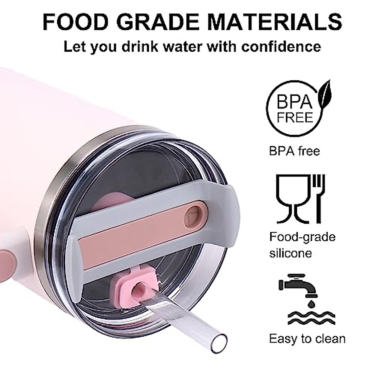 BABORUI Spill Stopper for Stanley H1.0 & H2.0 40oz/ 30oz, Upgraded Silicone Leak Stopper Compatible with Stanley Tumbler, Cup Accessories for Stanley