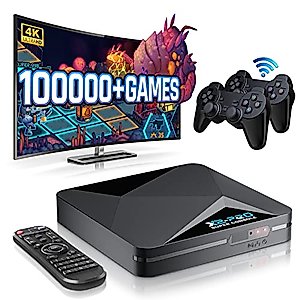 Kinhank Super Console X2 Pro Pre-installed 100,000+ Classic Games,256G Retro Gaming Consoles Compatible with 60+ emulators, S902X2 Chip, Three Systems in One, Include Remote, Wireless Controllers