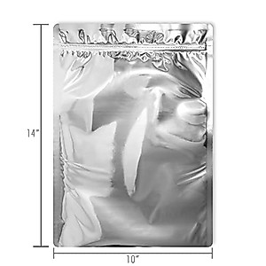 PackFreshUSA: Gallon (10" x 14") AirTight Seal-Top Mylar Bags – 500cc High-Capacity Oxygen Absorbers - Long-Term Food Storage - Genuine Standard Thickness -Air Tight - Heat Sealable - Food Grade - Rounded Corners - Free Guide - Pack of 50
