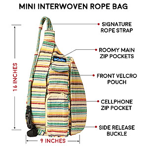 KAVU Mini Interwoven Rope Bag Sling Pack - Aloha Stripe
