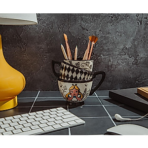 Disney Alice in Wonderland Monochrome Stacked Teacups Sculpted Ceramic Mug