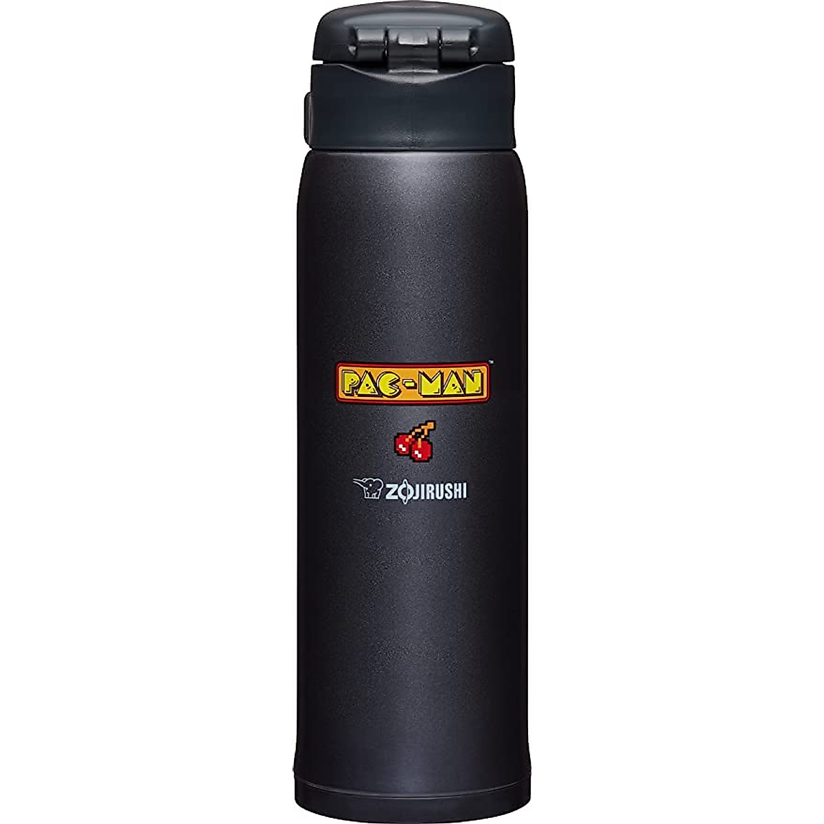 [Zojirushi x Pac-man] Limited Edition SM-SHE48PA BA&XA Stainless Steel Mug, 2 Count Bundle (Pack of 2), PAC-MAN Black&Stainless 16oz (Bundle 2-pack: Black & Silver)