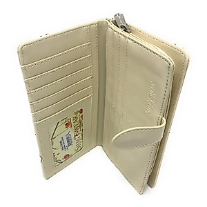 Shag Wear Flamingo Large Animal Wallet for Women and Teen Girls Vegan Faux Leather Beige 7"