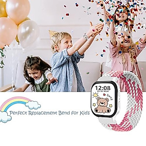 Khxriypha 2 Pack Nylon Braided Band Replacement for Kids Compatible with Gizmo Watch Edition/Gizmo Watch 3/2/1 Gabb Watch/SyncUP Watch 20mm Kids Breathable Solo Loop Stretchy Strap for Boys Girls