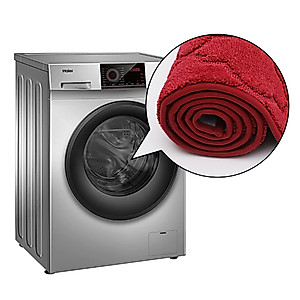 COSY HOMEER Soft Kitchen Floor Mats for in Front of Sink Super Absorbent Rugs and 20"x59" Non-Skid Mat Standing Washable,Polyester,Red