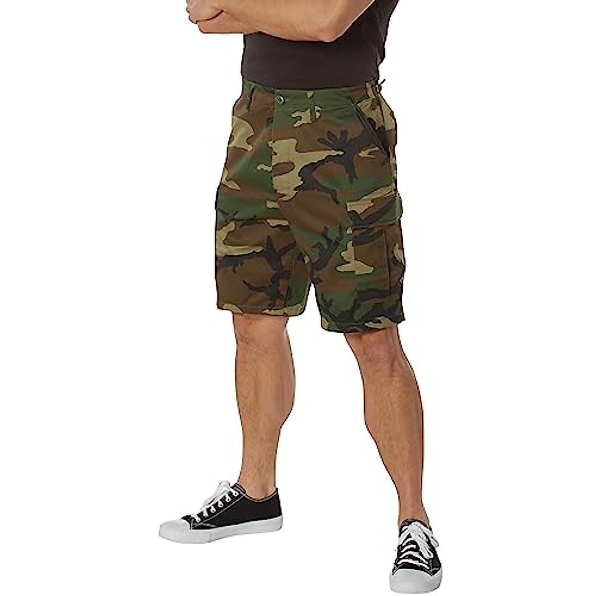 Rothco Tactical BDU Shorts - Rugged Outdoor Hiking Camping Cargos Comfortable - Woodland Camo - Large