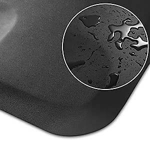 Saloniture 3 ft. x 5 ft. Salon & Barber Shop Chair Anti-Fatigue Floor Mat - Black Semi Circle - 1/2 in. Thick