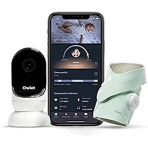 Owlet Dream Duo Smart Baby Monitor - Video Baby Monitor with HD Camera & Dream Sock: Only Baby Monitor to Track Heart Rate & Average Oxygen as Sleep Quality Indicators - Mint