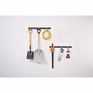 Rubbermaid FastTrack Garage Storage Utility Hooks, All in One Rail Hook Kit and Tool Organizer, 8 Piece, Heavy Duty for Wall/Shed/Garden