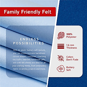 High Quality Craft Felt by The Yard 72" Wide X 1 YD Long - Kelly Green