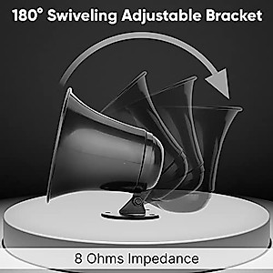 Pyramid Outdoor Trumpet Car Horn Speaker - 5” Pa Horn Speaker w/ 8 Ohms Impedance, 15 Watt Power, Adjustable Bracket, 10' Pre-Wired Cord, 3.5mm Mono - Pa Speaker for Cb Radio Car Siren System-PS5