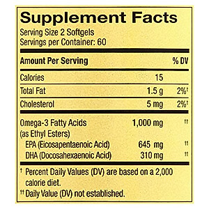 Essential Omega-3. Includes Luall Fridge Magnetic + Spring Valley Omega-3 Fish Oil Soft Gels, 1000 mg (120 MINI SoftGels)