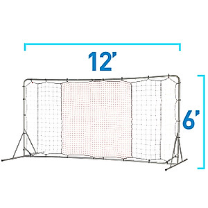 Franklin Sports Soccer Rebounder - Tournament Steel Soccer Rebounding Net - Perfect For Backyard Soccer Practice and Soccer Training - 12'x6' Soccer Bounce Back Rebounder - Silver